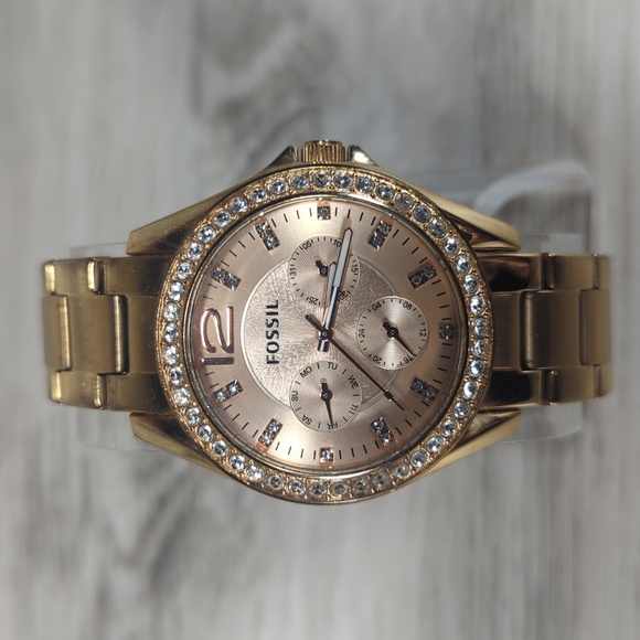 Fossil | Accessories | Fossil Riley Es281 Womens Rose Gold Stainless ...